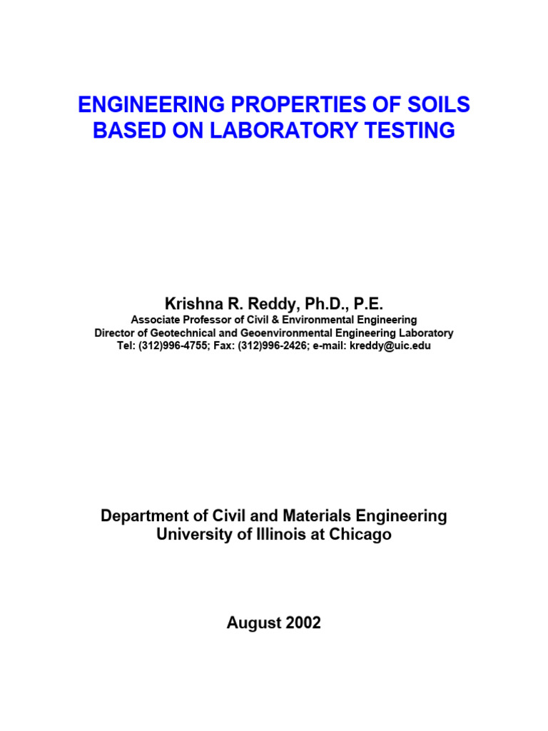 Engineering Properties of Soils Based On | PDF