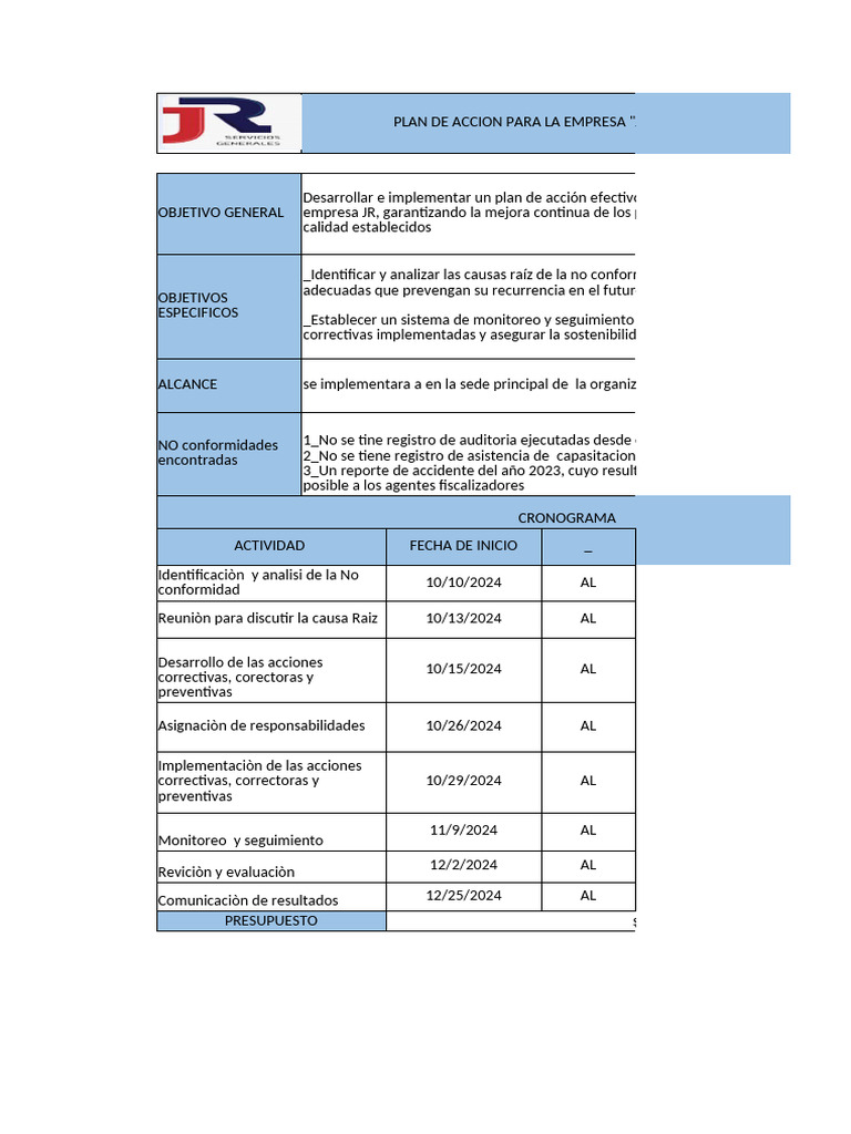 PLAN DE ACCION | PDF