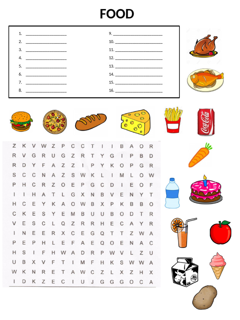 Food-Wordsearches 89654 | PDF