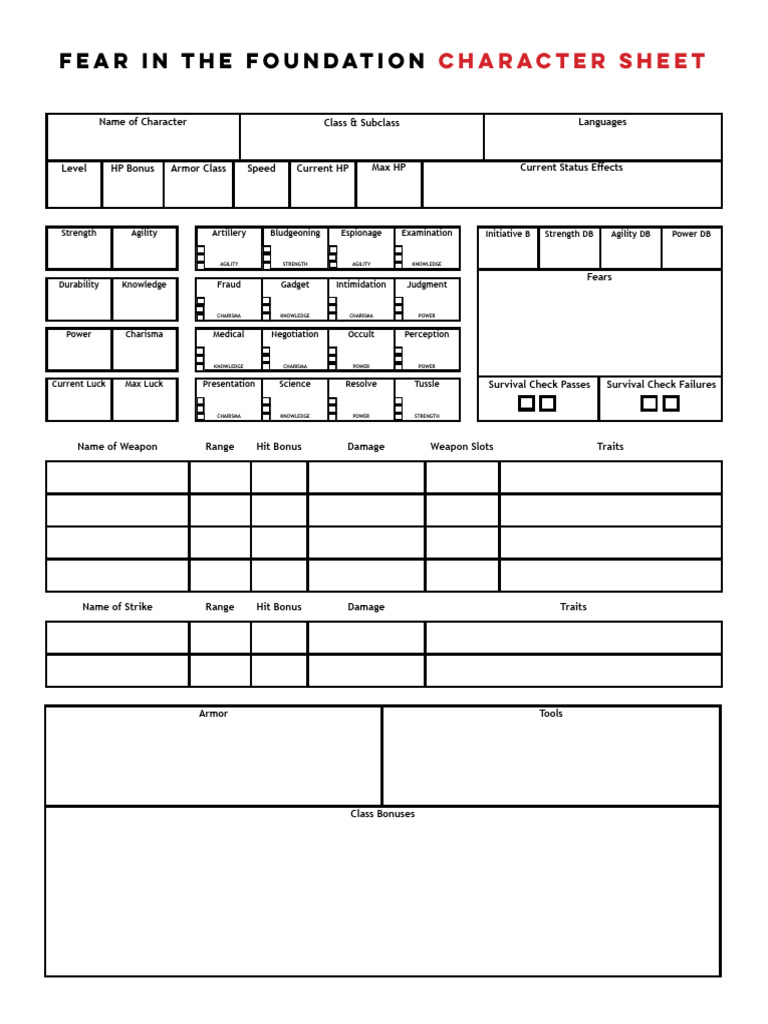 FITF 1.8.2 - Character Sheet | PDF