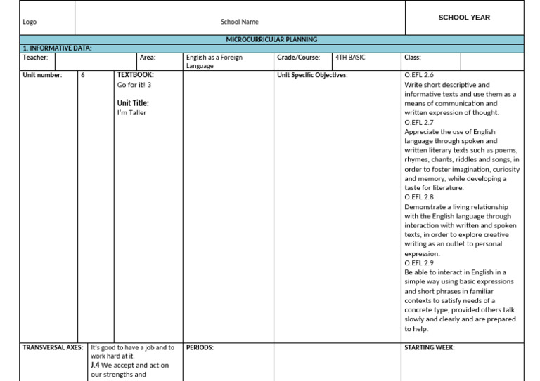 Unit 6 - Go For It Primary 3 - 4to Egb | PDF | Linguistics | Human ...