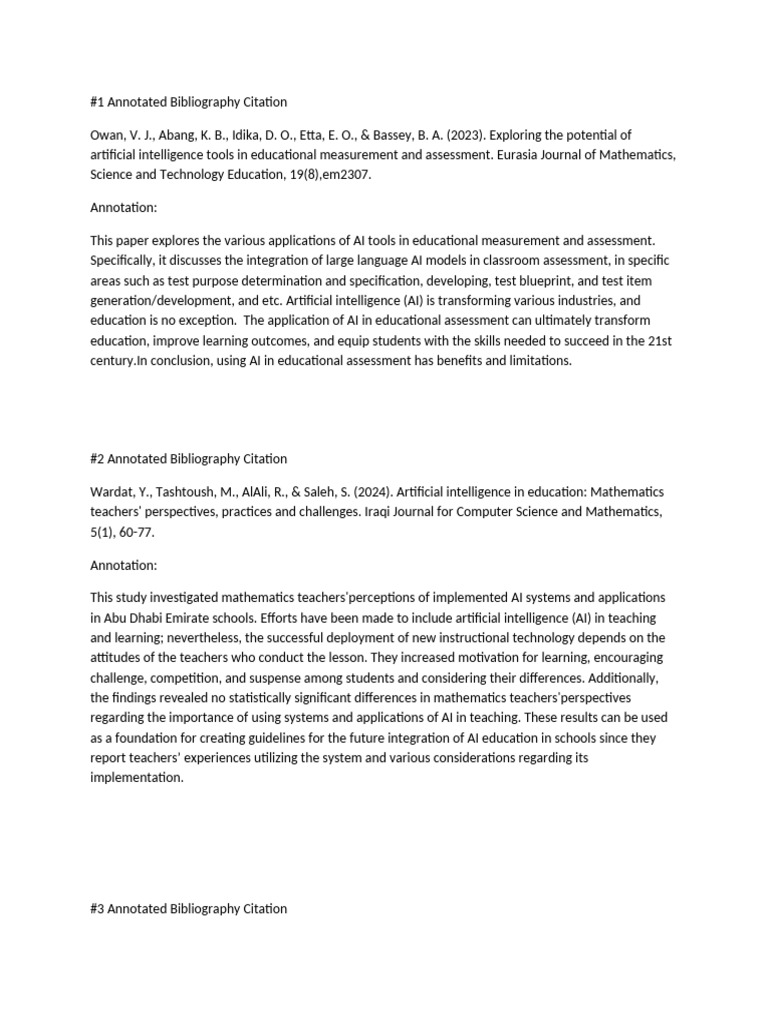 Annotated Bibliography | PDF | Artificial Intelligence | Intelligence (AI) & Semantics