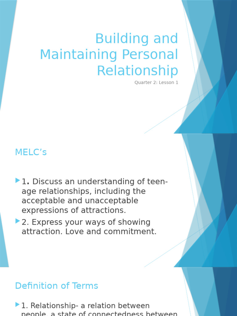 Q2 - WK 1 Building and Maintaining Personal Relationship | PDF