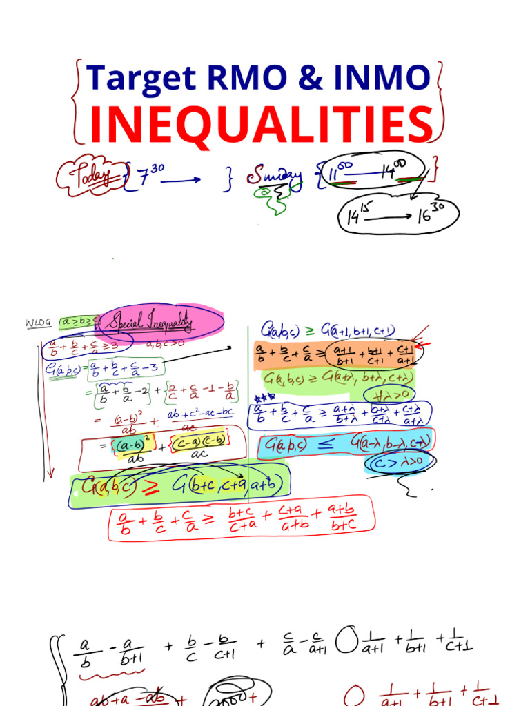 RMO INMO Class 4 Inequality | PDF