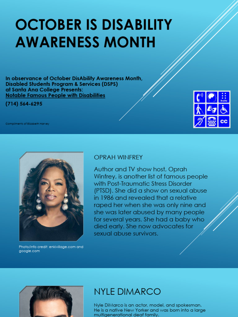 Notable Famous People With Disabilities Presentation | PDF | Attention ...