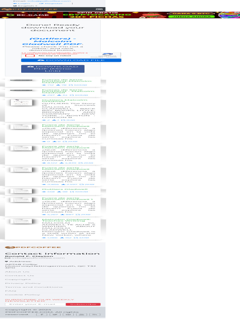 Queue Fueras de Serie (Outliers) - Malcolm Glad | PDF