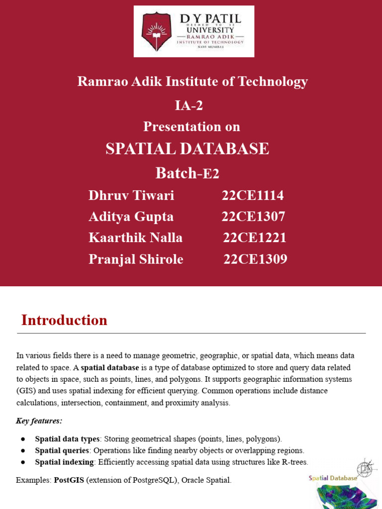 Spatial Database | PDF
