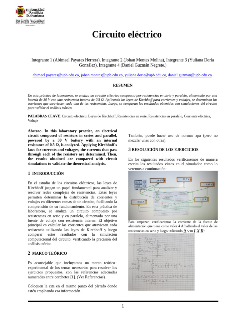 Circuito Electrico | PDF