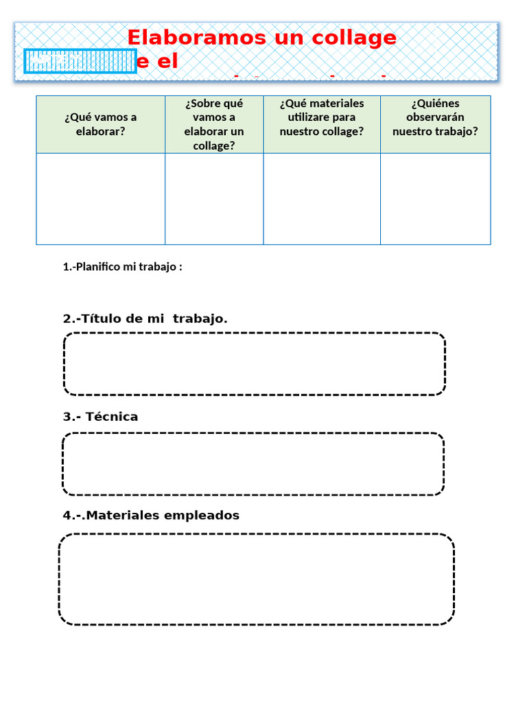 D5 A2 FICHA ARTE Elaboramos Un Collage Sobre El Ecosistema de Mi Región | PDF