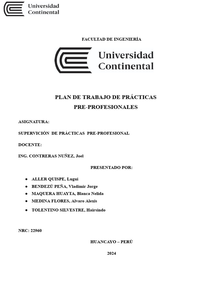 Esquema Plan de Practicas | PDF