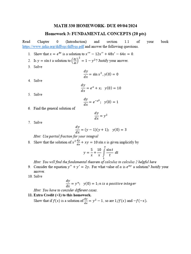 MATH 330 HOMEWORK-DUE 09/04/2024 Homework 3: FUNDAMENTAL CONCEPTS (20 ...