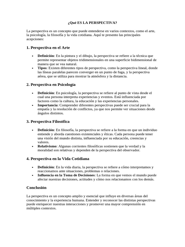 Qué Es La Perspectiva | PDF