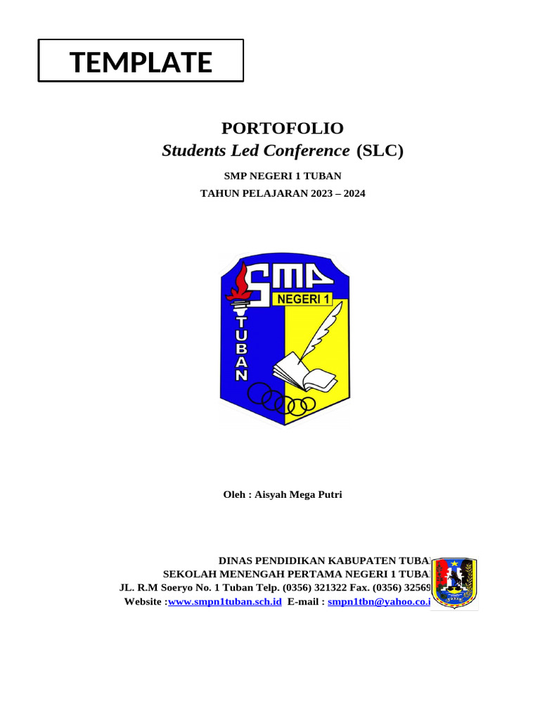 Template SUSUNAN PORTOFOLIO STUDENT LED CONFERENCE (SLC) | PDF