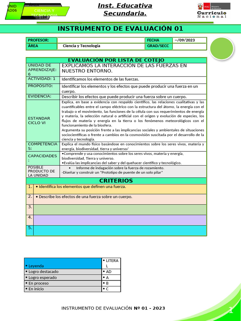 A-2º LC Act 1 - Cyt-Und 6-Sem 1 | PDF