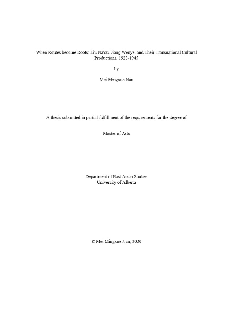 Nan Mei Mingxue 202003 MA | PDF