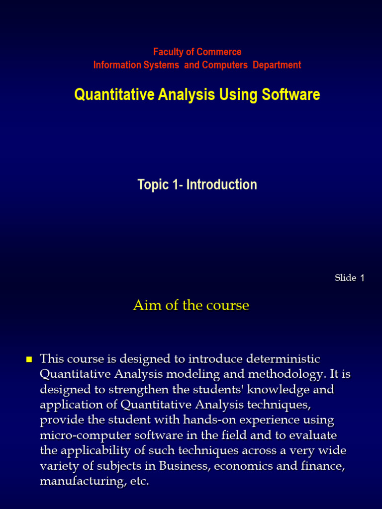 QAUS Topic1 Introduction. | PDF