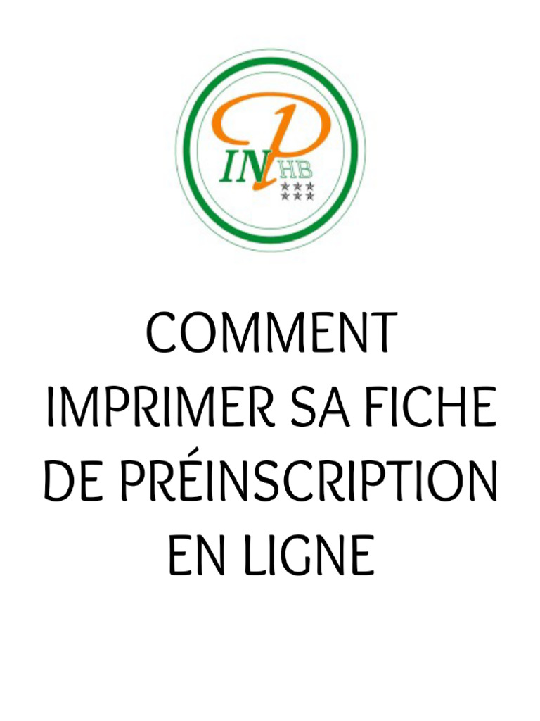 Comment Imprimer Sa Fiche de Préinscription en Ligne | PDF