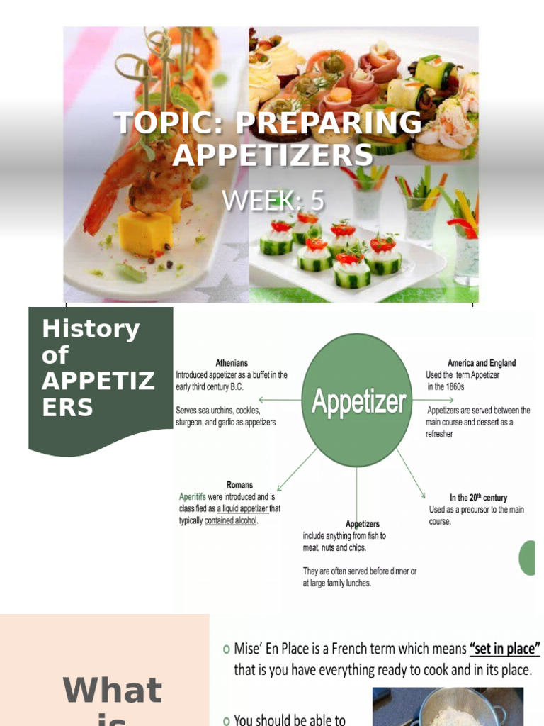 Cookery 11-12 Preparing Appetizers | PDF