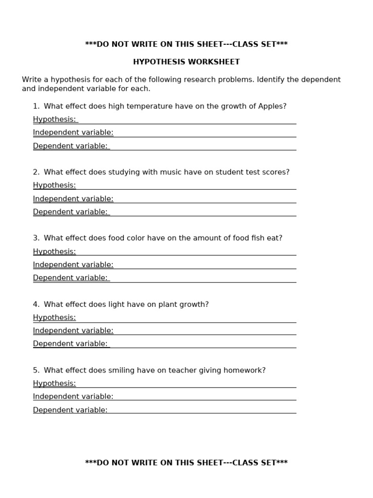 Hypothesis Writing | PDF