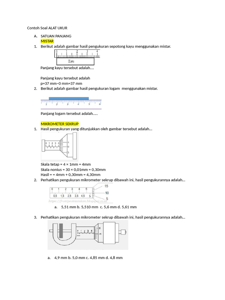 Contoh Soal ALAT UKUR | PDF
