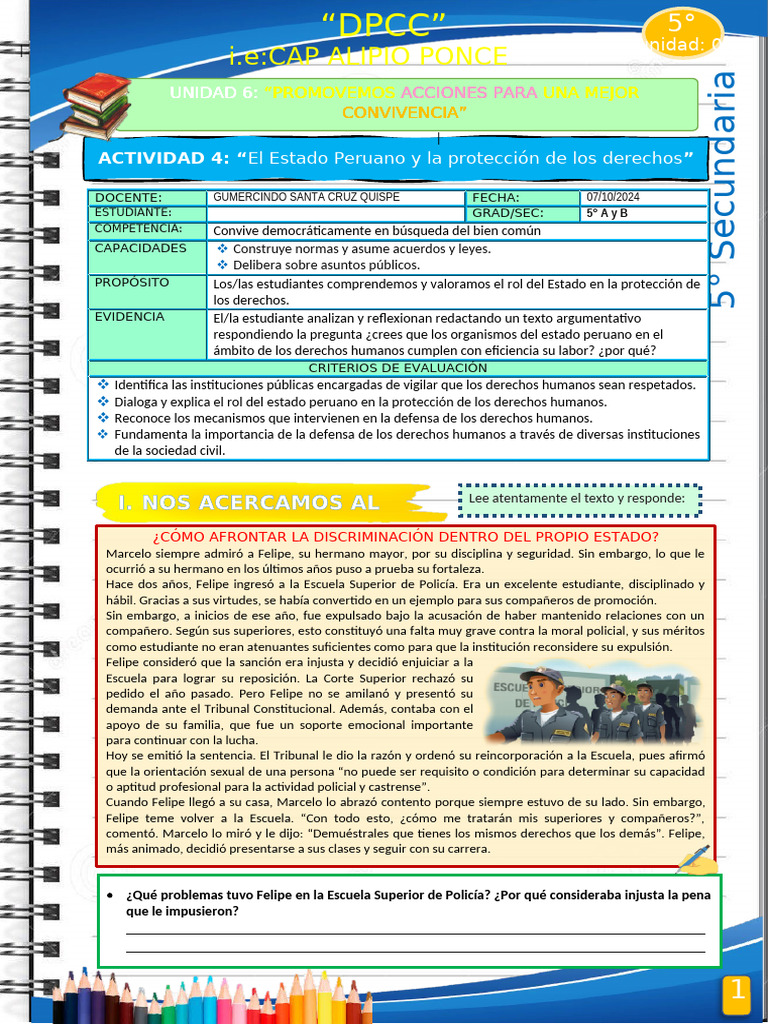 5° DPCC -ACTV.04-UNID.6 2024 OOOOK | PDF