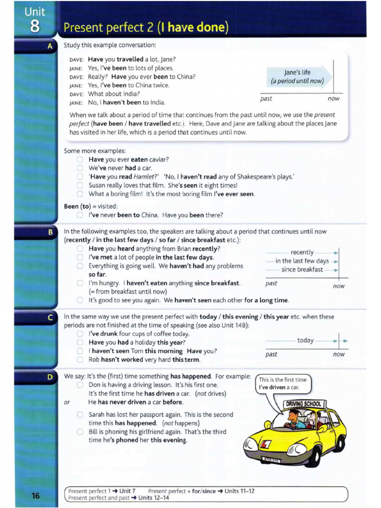 Unit 8 - Present Perfect 2 (I Have Done) | PDF