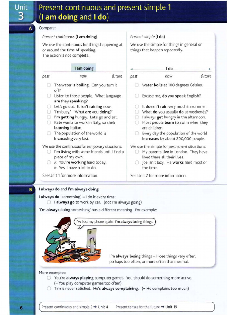 Unit 3 - Present Continuous and Present Simple 1 | PDF