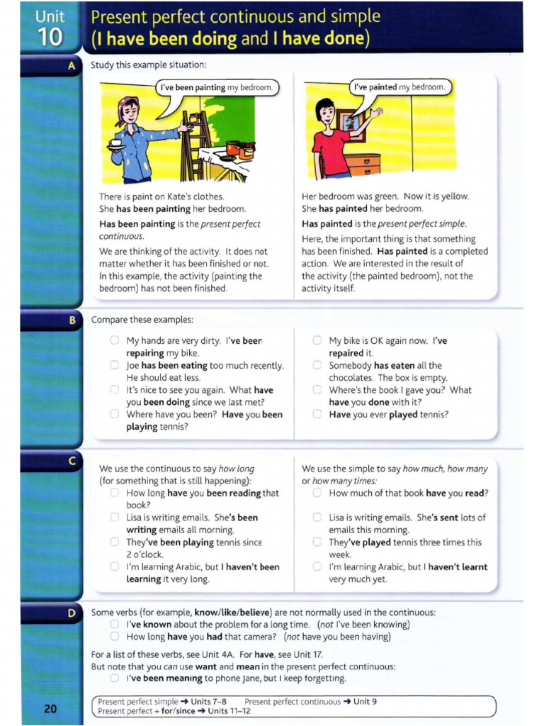 Unit 10 - Present Perfect Continuous and Simple (I Have Been Doing and ...