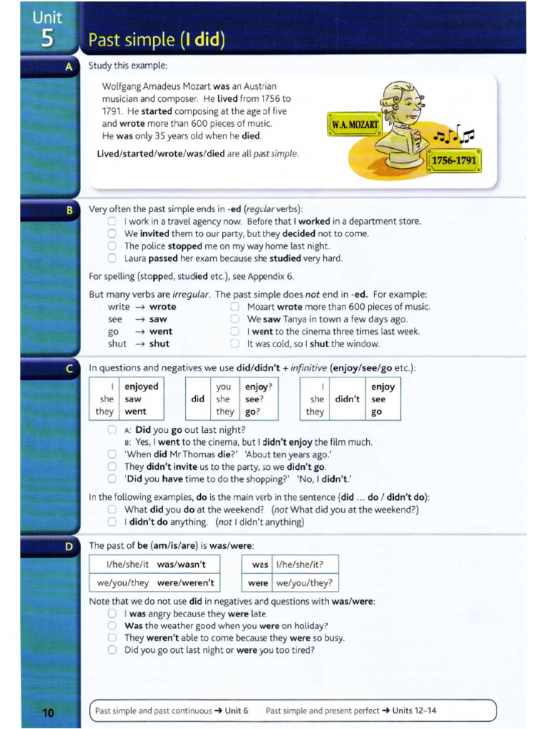 Unit 5- Past Simple (I Did) | PDF