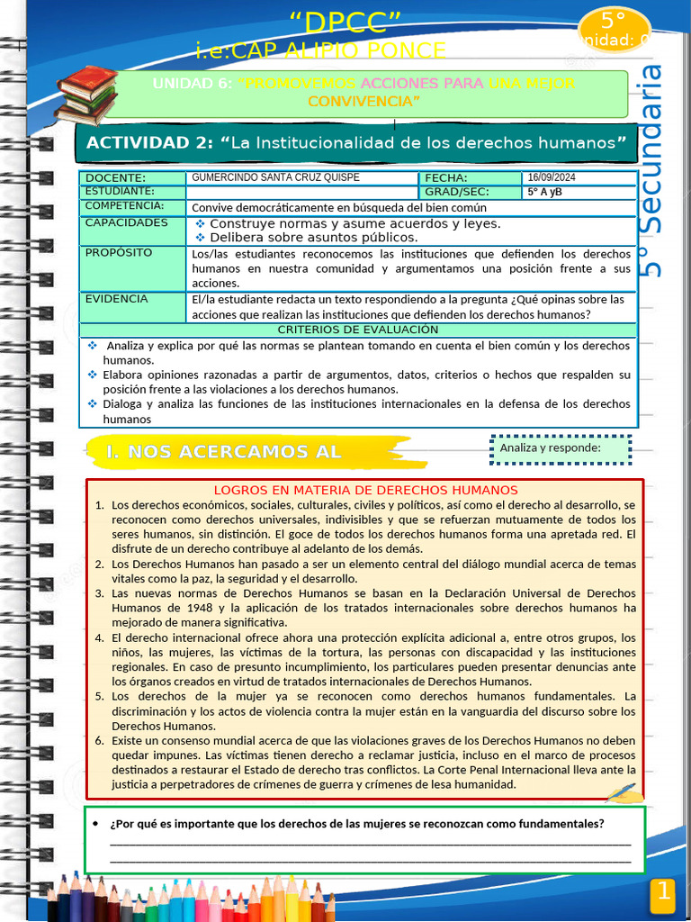 5° DPCC - Actv.02-Unid.6 2024 Ook | PDF