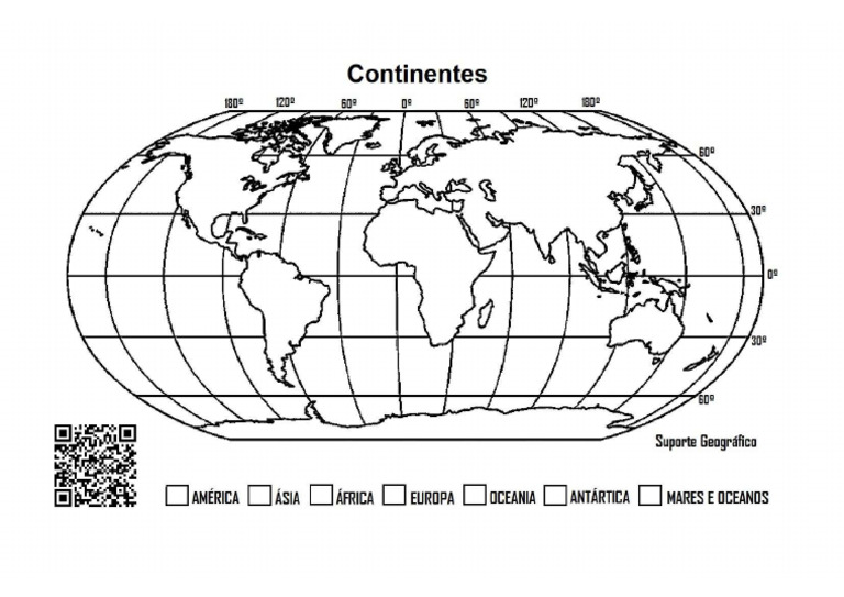 1 Atividade Com Mapa para Colorir Sobre Os Continentes - Modelo 3 | PDF
