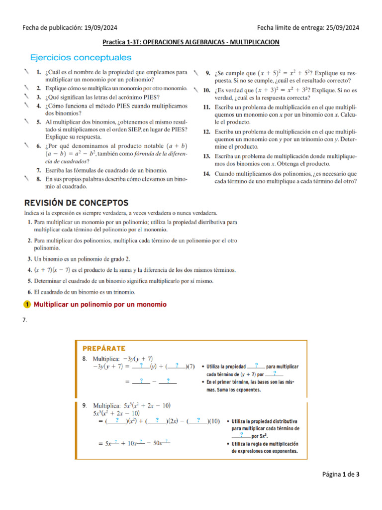 PRACTICA 1 - 3T - Multiplicaion de Polinomios y PN2024 | PDF