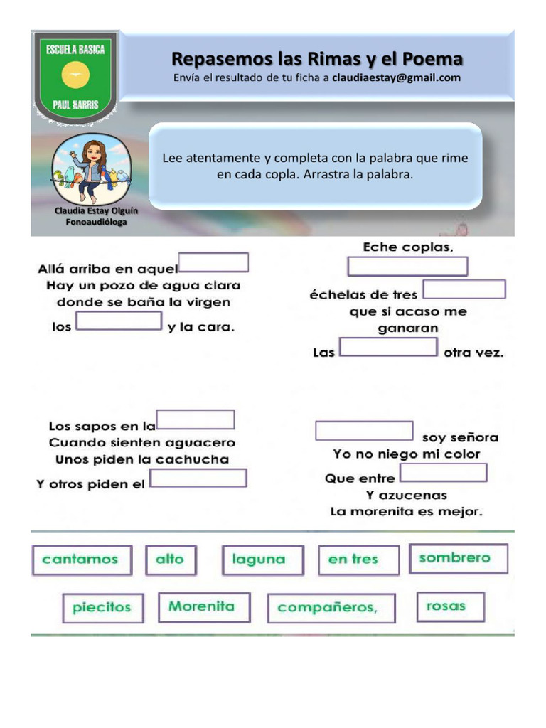 Poemas Tarea en Casa Lunes | PDF