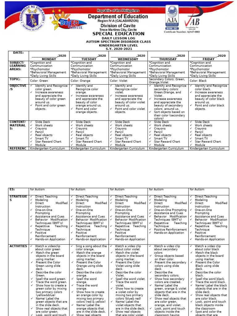 Sped-Asd-Dll-Week 3 | PDF