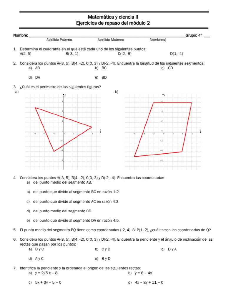 Repaso Módulo II - Matemática y Ciencia II | PDF