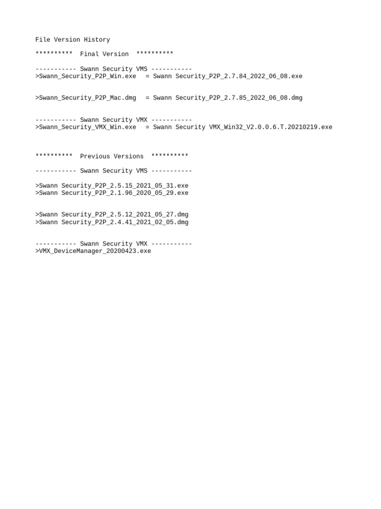 Version History - Public | PDF