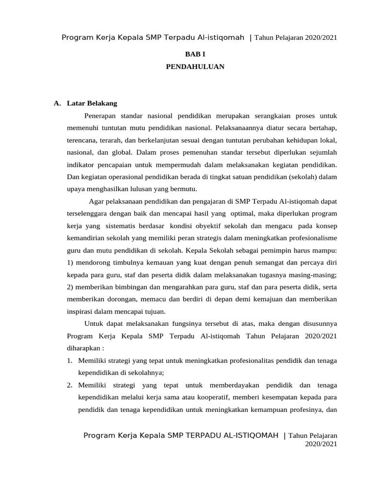 Program Kepsek | PDF