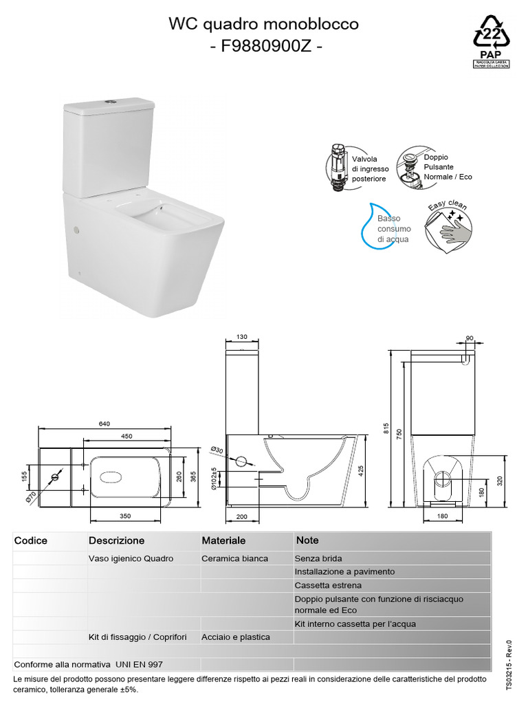 TS03215 - F9880900Z00534 Madula Monoblocco | PDF