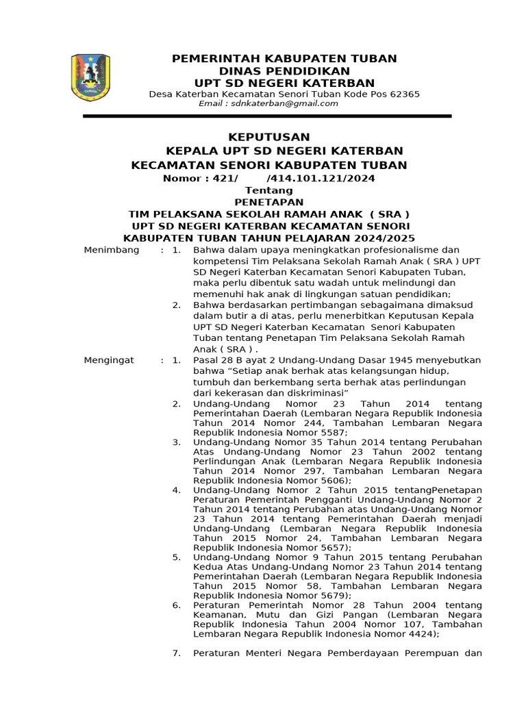 SK Sra Upt SDN Katerban | PDF | Kesehatan Holistik