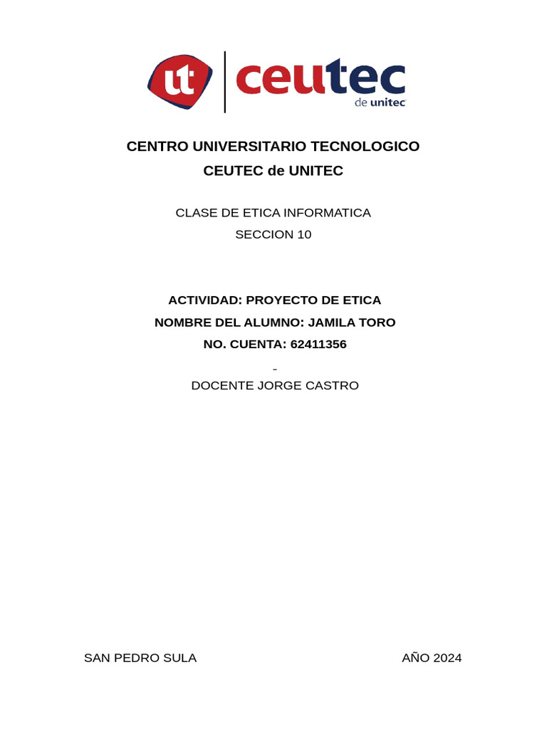 2etica - Informatica Proyecto 2 | PDF