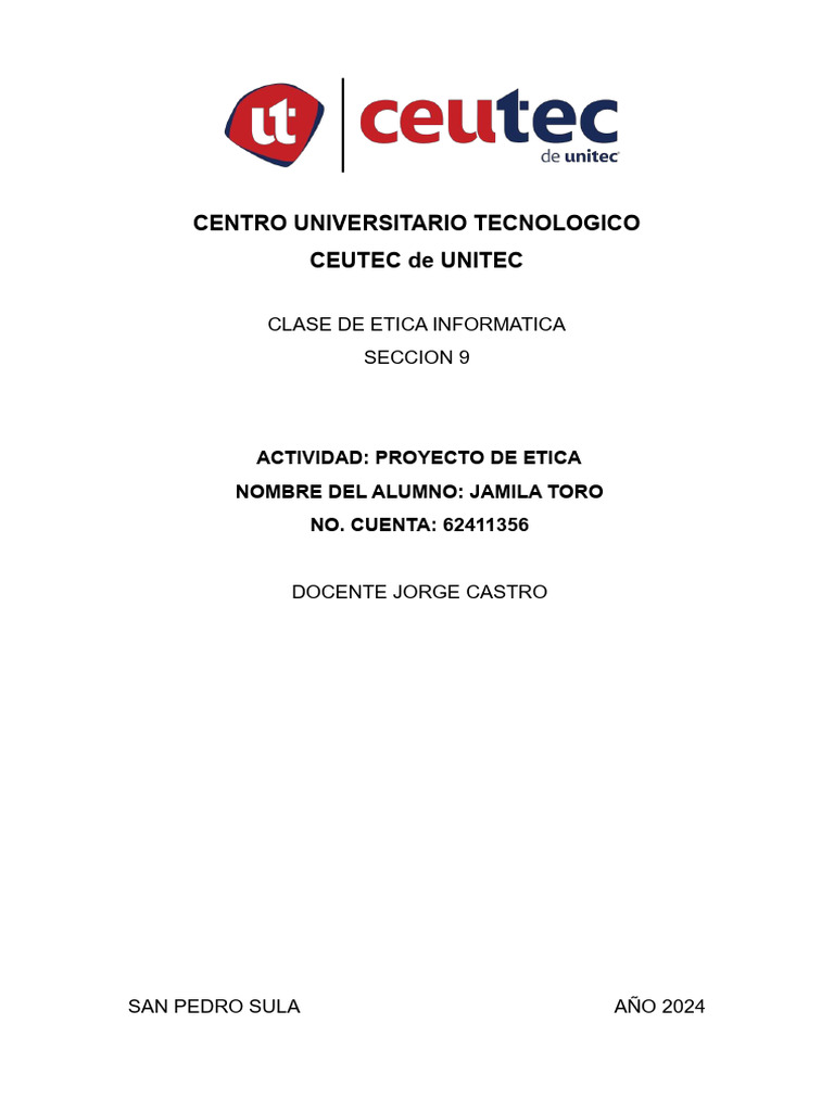 2etica - Informatica Proyecto 2 | PDF