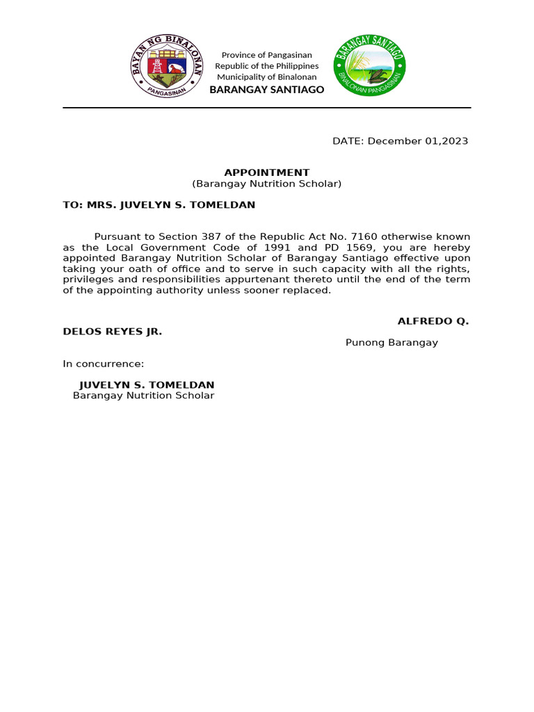 Appointment BNS 2024 | PDF