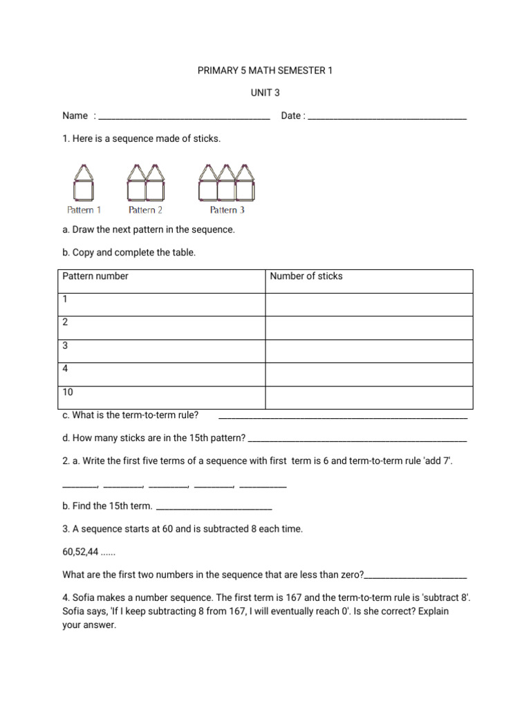PRIMARY 5 MATH UNIT 3 Benar | PDF