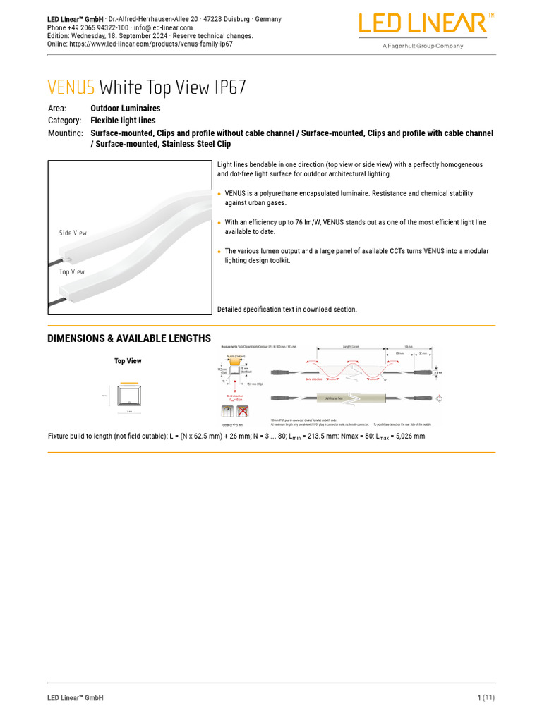 Venus Family Ip67-Venus White Top View Ip67!18!09-24 | PDF