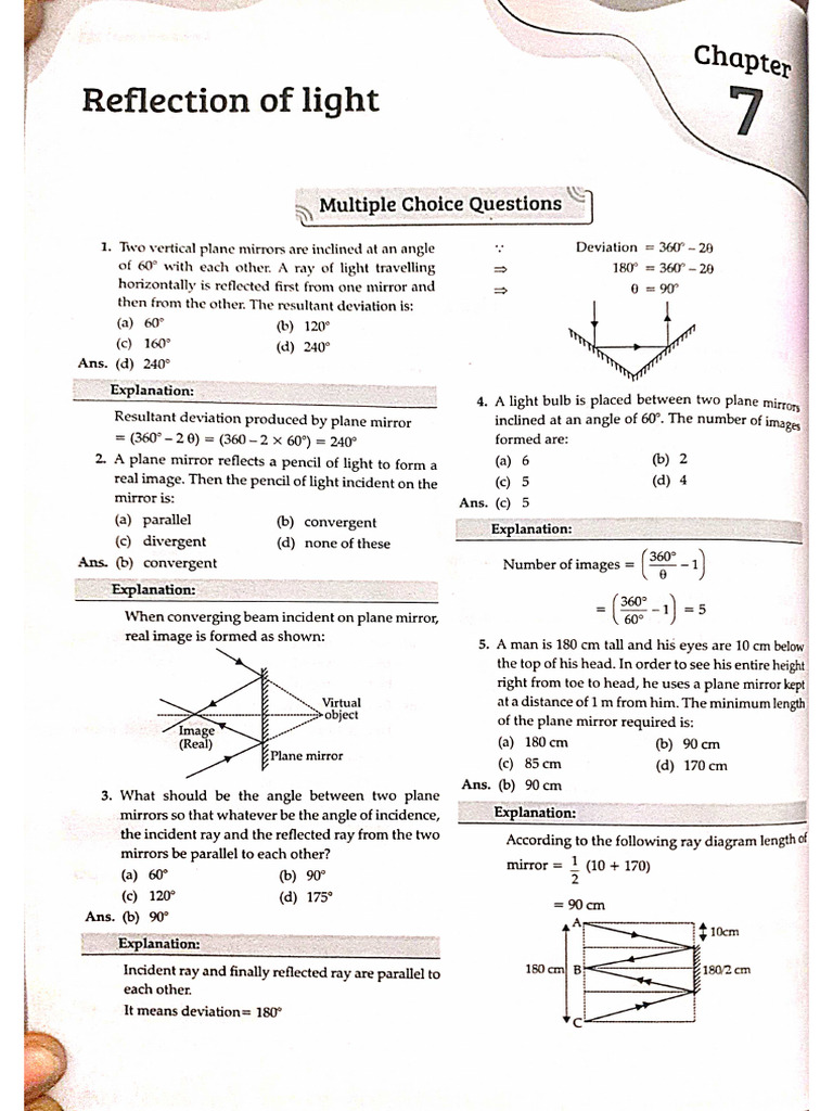 Reflection of Light Class 9 | PDF