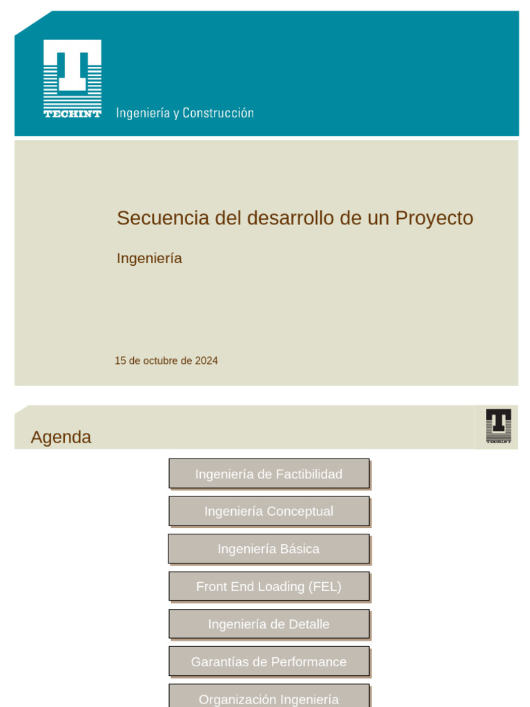 1 - 2. Secuencia Del Desarrollo de Un Proyecto - Techint | PDF