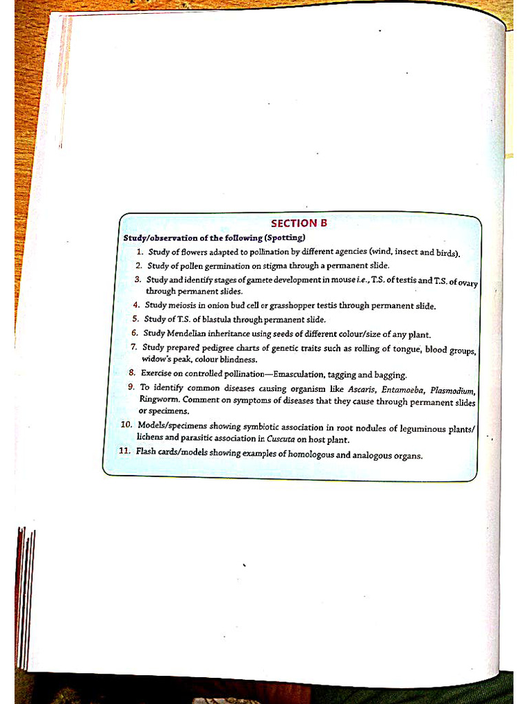 Biology Class 12 Lab Manual Spotting | PDF
