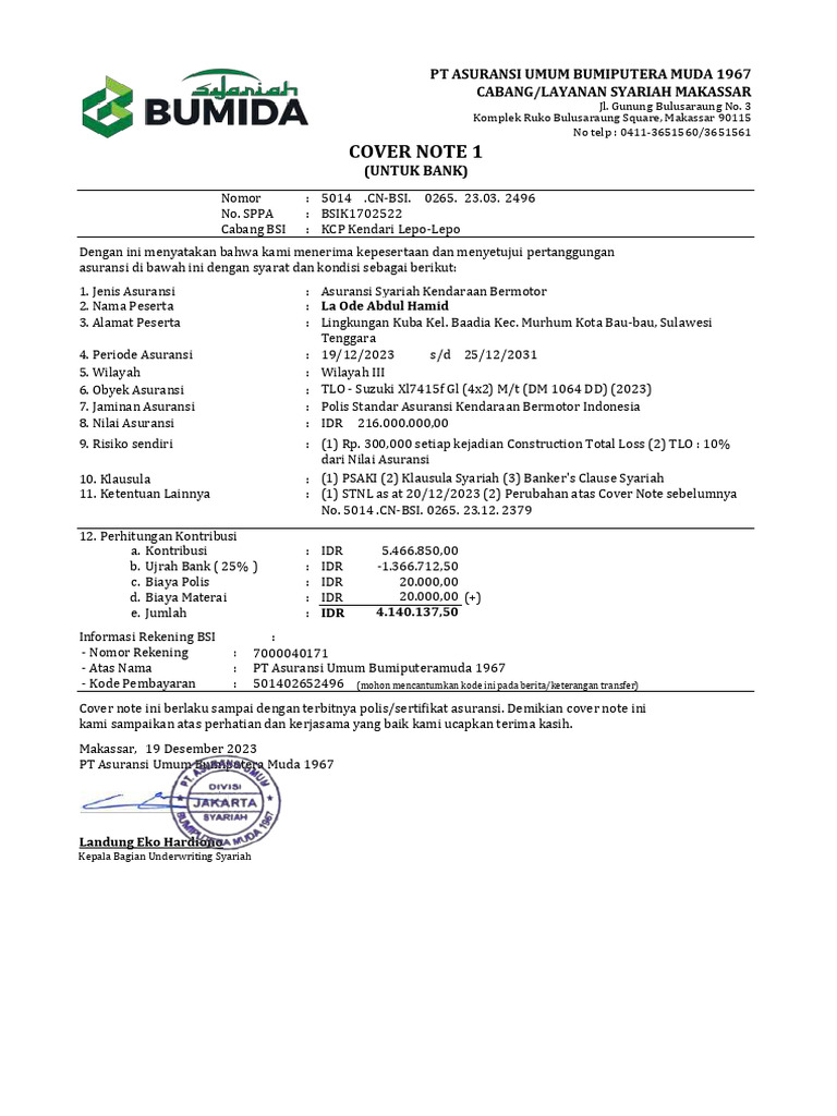 CN An. La Ode Abdul Hamid | PDF