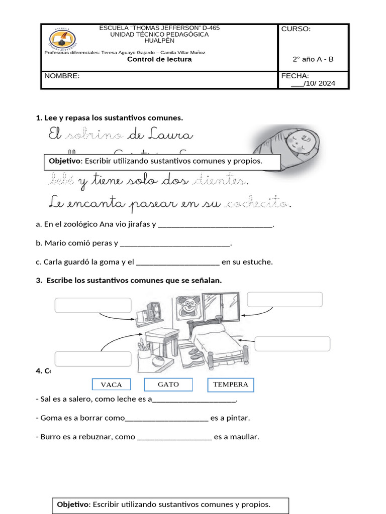 GUIA DE LECTURA 2A - B Sustantivos-Propios-Y-Comunes | PDF