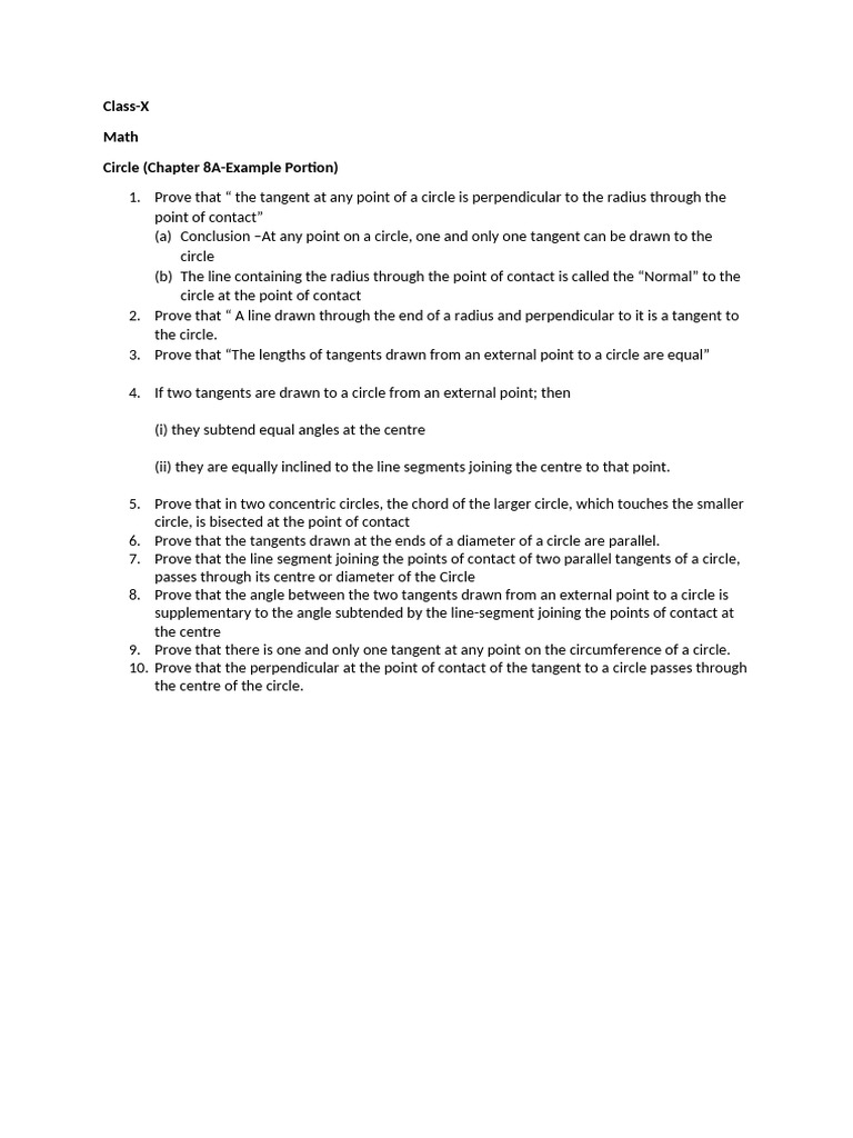 Circle -Question Paper (8A) | PDF